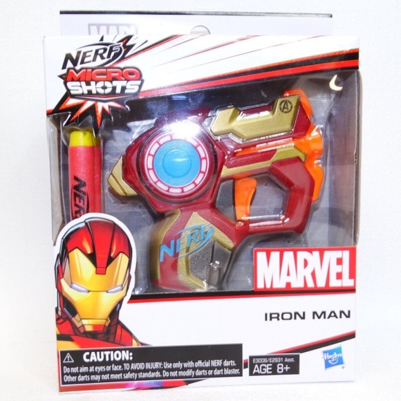 Marvel | Toys | Marvel 3 Nerf Gun Darts Micro Shots Iron Man Captain ...